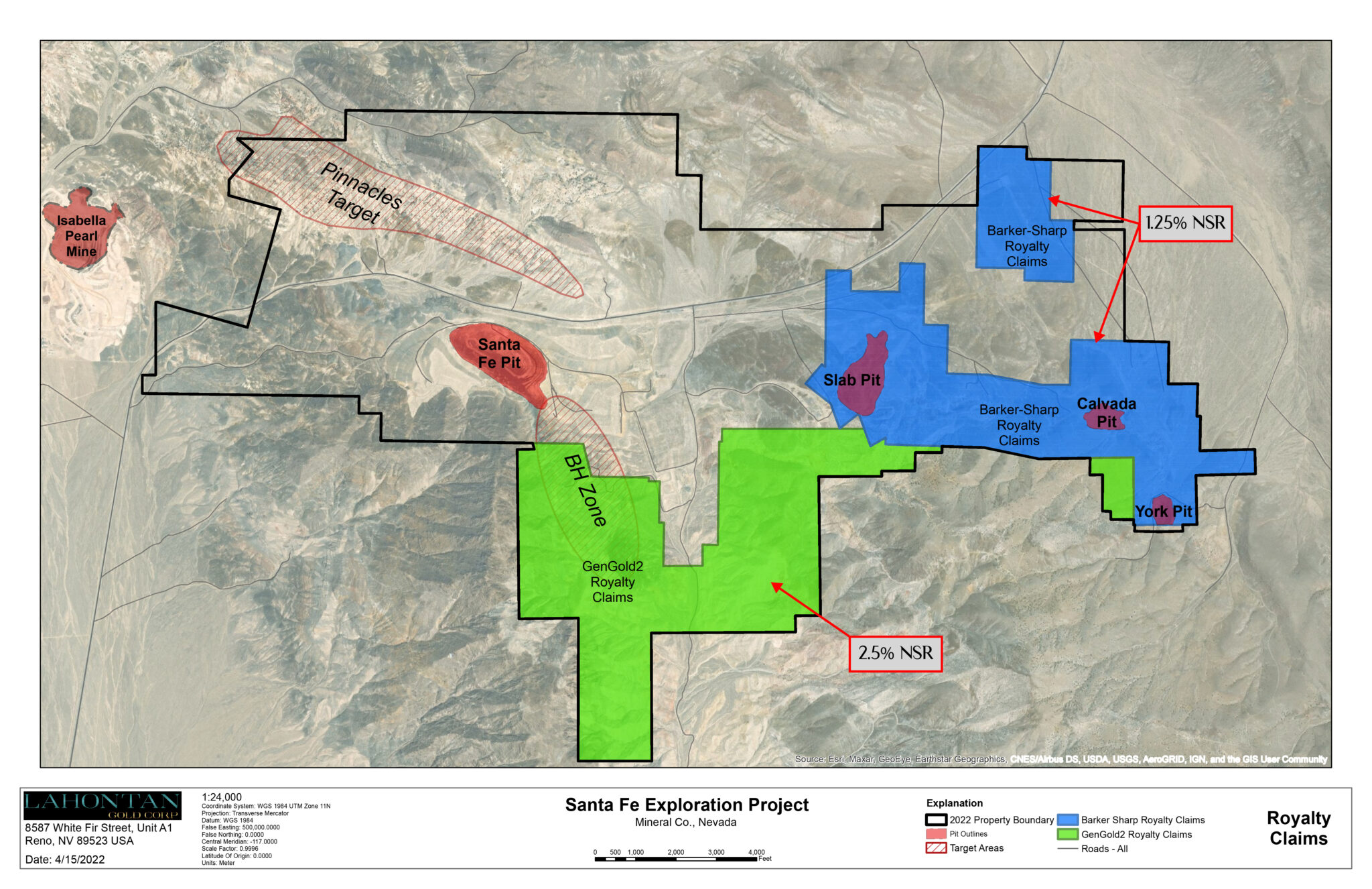 SANTA FE - LAHONTAN GOLD CORP